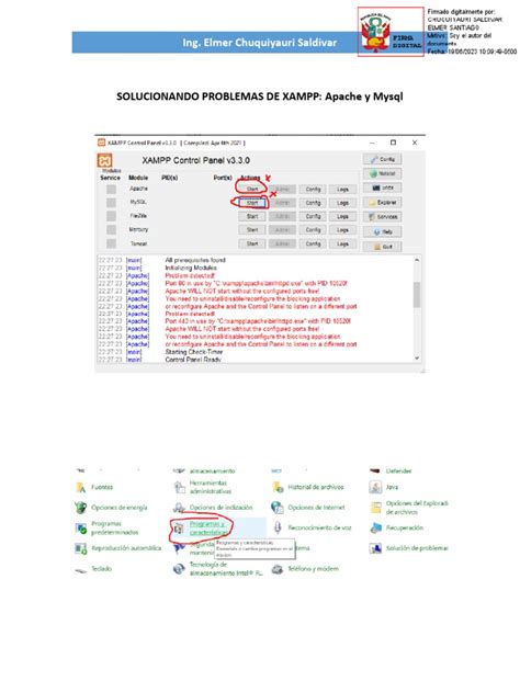 Solucionando Probelas De Xampp Y Mysql R Pdf
