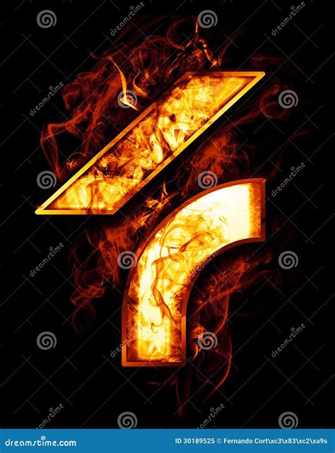 Number 7 Fire Flames Font Seven Tattoo Alphabet Character Fie