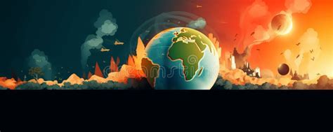 全球变暖和气候变化环境问题的旗帜 拯救地球，创造更绿色未来的理念 库存例证 插画 包括有 作用 生产 309336759