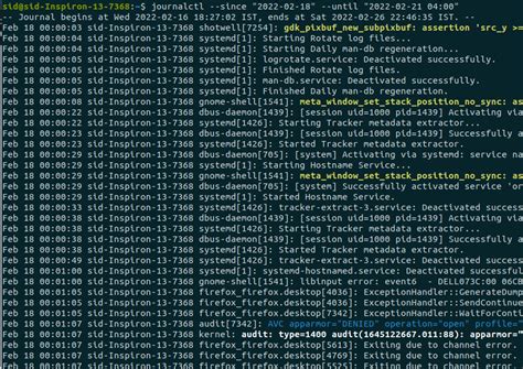 how to filter log entries based on date range[cli] linuxfordevices