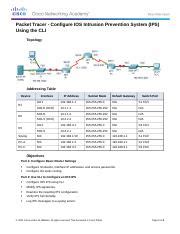 Lab Packet Tracer Configure IPS Using CLI Answers Docx Packet Tracer Configure