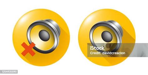 흰색 배경에 노란색 버튼에 귀여운 스피커 아이콘 격리된 벡터 일러스트레이션 0명에 대한 스톡 벡터 아트 및 기타 이미지 0명 3차원 형태 개념 Istock
