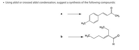 Solved Using aldol or crossed aldol condensation, suggest a | Chegg.com