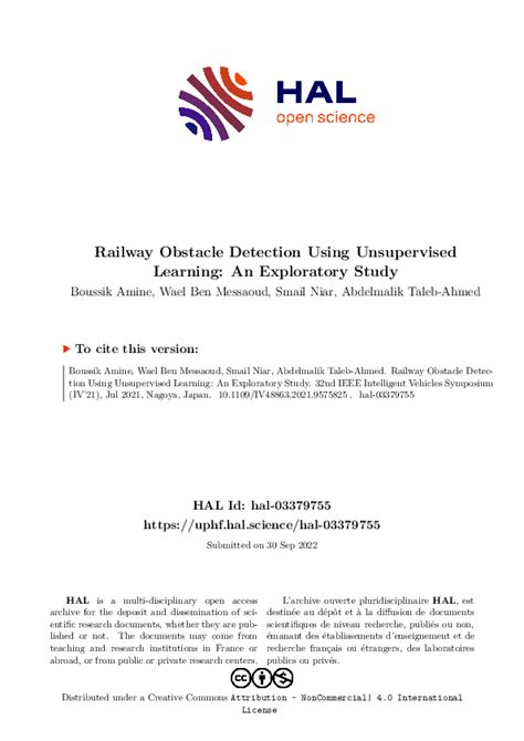 Pdf Railway Obstacle Detection Using Unsupervised Learning An