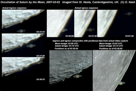 Daves Astronomy Pictures Saturn Occultation 2 March 2007