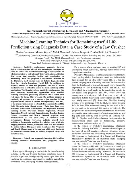 Pdf Machine Learning Technics For Remaining Useful Life Prediction Using Diagnosis Data A
