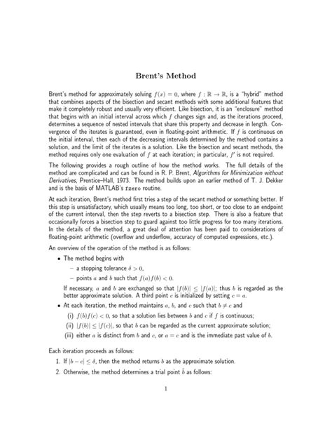 Brents Algorithm Pdf Pdf Algorithms And Data Structures Computational Science
