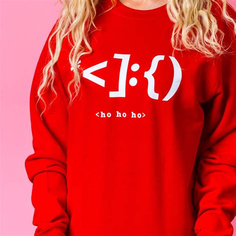 Geek Emoticon Santa Funny Christmas Jumper L By Yeah Boo