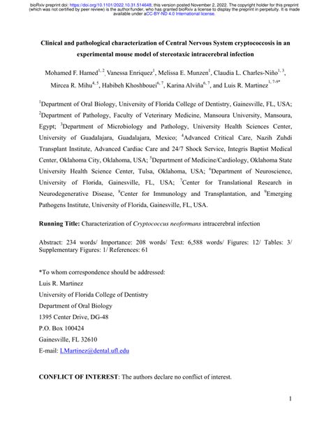 Pdf Clinical And Pathological Characterization Of Central Nervous System Cryptococcosis In An