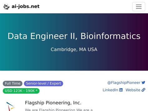 Hiring Data Engineer Ii Bioinformatics In Cambridge Ma Usa Rai