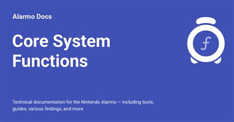 Core System Functions Alarmo Docs