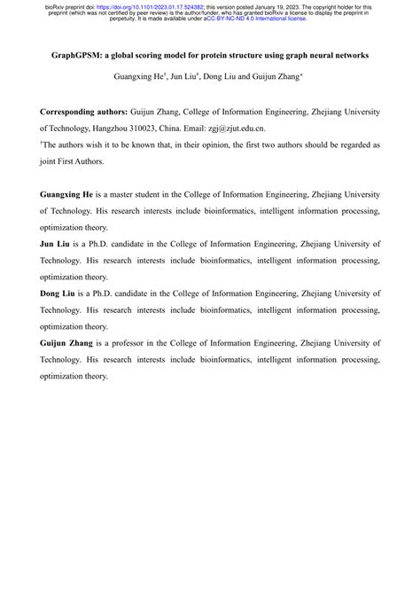 pdf graphgpsm a global scoring model for protein structure using