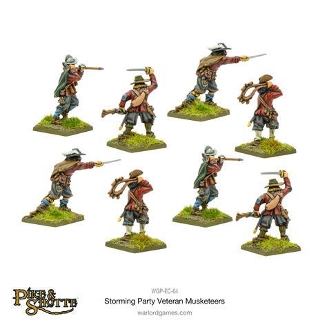 Pike And Shotte Storming Party Veteran Musketeers Warlord Games Us And Row