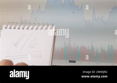 A Female Trader Analyzes Price Charts When Trading On The Stock Exchange Making Notes In A