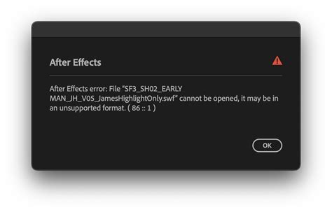 Getting An Error When Importing Swf Into Ae Lates Adobe Product Community 15490043