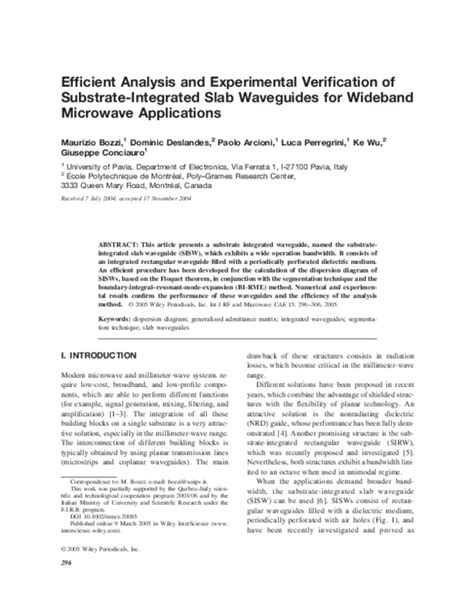 Pdf Efficient Analysis And Experimental Verification Of Substrate