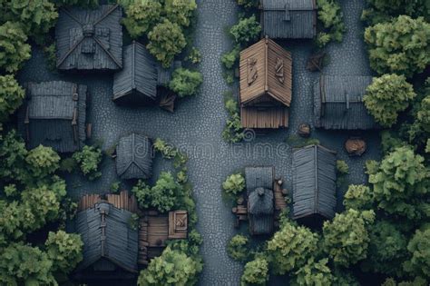 Tabletop Rpg Map Fantasy Street Roleplay Un Villaggio Di Dungeon Extraurbano Battlemap Avventure