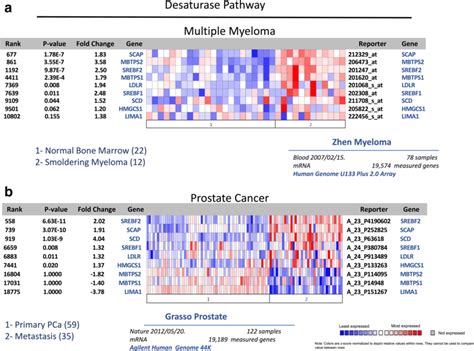 Oncomine Gene Analysis Comparing The Expression Of Desaturase Pathway
