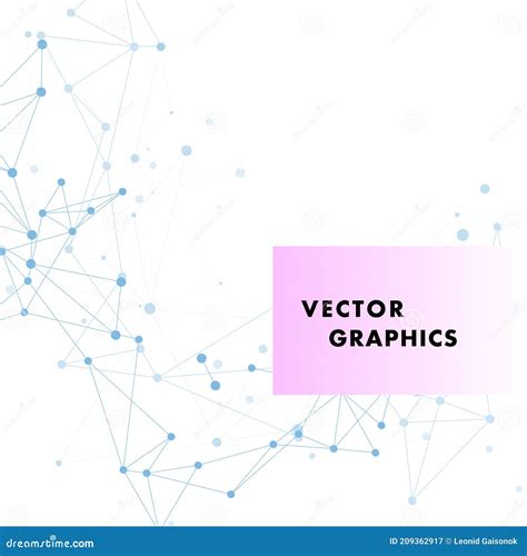 Blue Lines Dots Connect Abstract Futuristic Network Stock Vector Illustration Of Generic