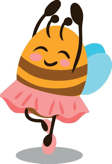 Cute Bee Dancing In Tutu Vector Illustration Image Of Bee Isolated On