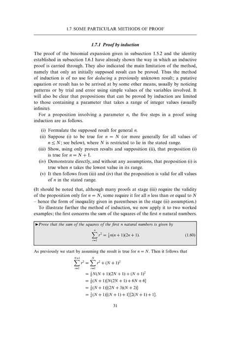 Physics Engineering 1 Some Particular Methods Of Proof 17 Proof By Induction The Proof Of The Physics Engineering 1 Some Particular Methods Of Proof 17 Proof By Induction The Proof Of The