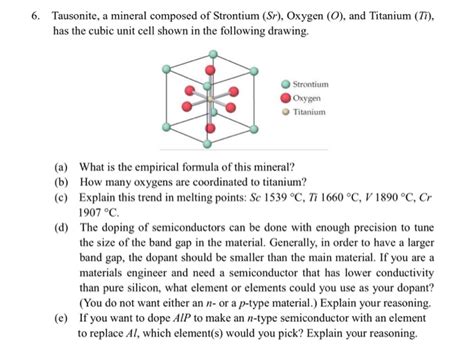 Solved 6 Tausonite A Mineral Composed Of Strontium Sr