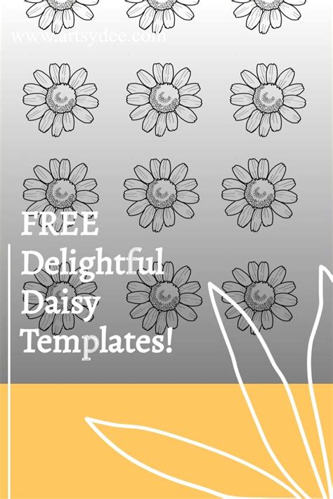 Free Delightful Daisy Templates Daisy Wall Art Mixed Media Art Journaling Paper Daisy