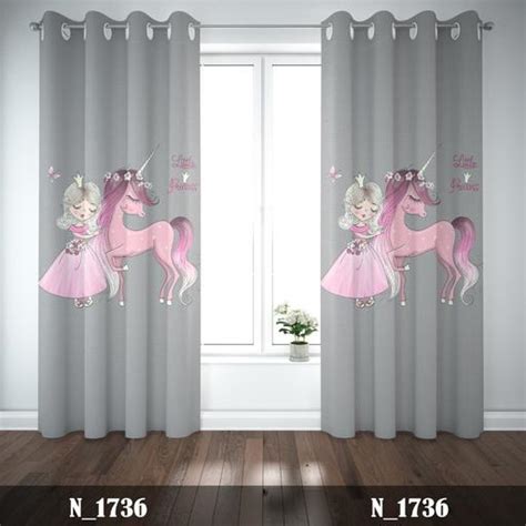 خرید و قیمت پرده دخترانه طرح کودک پرنسس از غرفه پرده نگارین باسلام