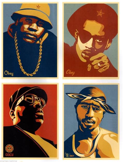 Obey Giant Shepard Fairey Art Poster Print Obey Tupac Biggie Ll Cool J