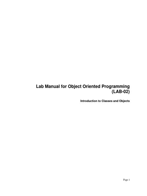 classes and objects pdf object computer science method