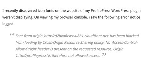 Solution To Font From Origin Has Been Blocked