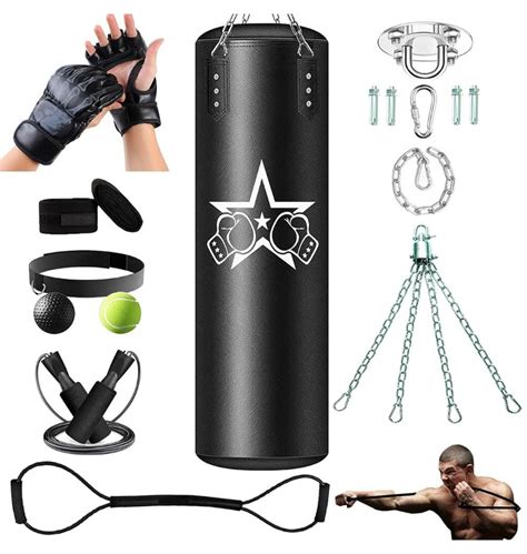 성인용 펀칭백 Mma 장갑 세트가 있는 헤비 복싱 백 12m4피트 Pu 복싱 훈련 장비 세트9 티몬