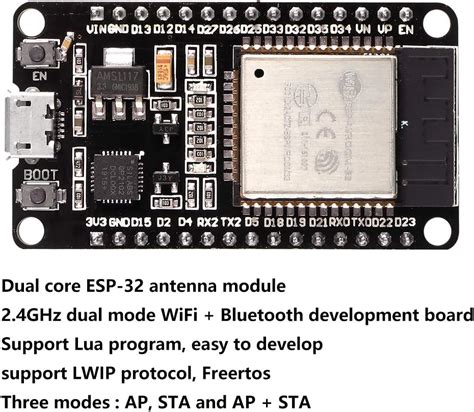 Dorhea 4pcs Esp32 Development Board Esp 32s Microcontroller Processor