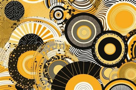 Premium AI Image | Abstract design with rotating and repeating circles stripes and spirals ...