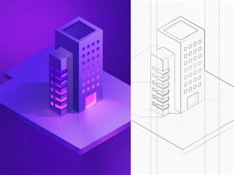 Daily Challenge Illustration Isometric Building Isometric Design Building