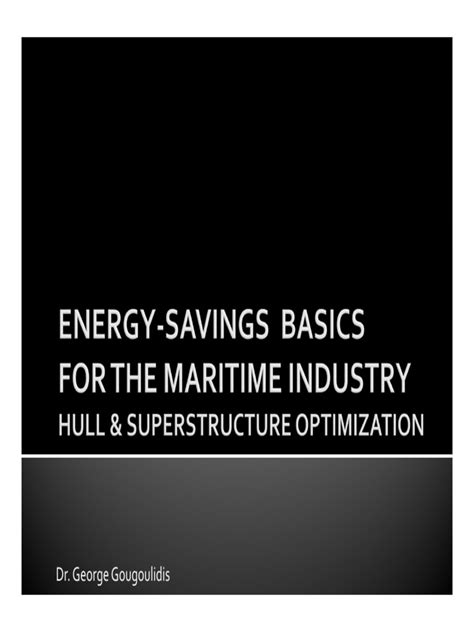 Pdf Energy Savings Basics For The Maritime Industry Hull