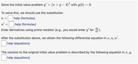 solved solve the initial value problem y x y 4 2 ﻿with