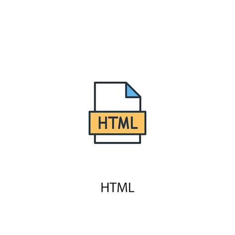 Premium Vector Html Concept 2 Colored Line Icon Simple Yellow And Blue Element Illustration