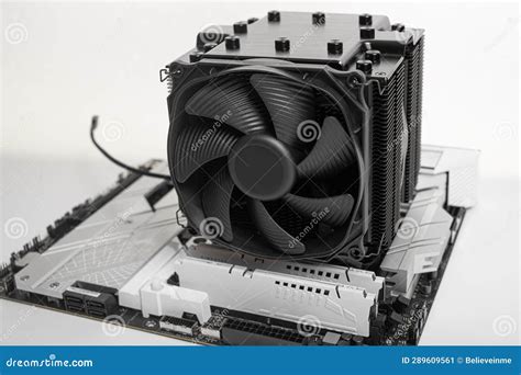 Installing A Large Cooler On A Computer Processor Stock Image Image Of Mainboard Service