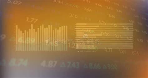 two bar charts with financial data displayed on screen stock