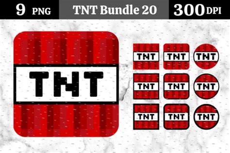 Minecraft TNT Printable PNG tnt20 Gráfico por momstercraft Creative Fabrica