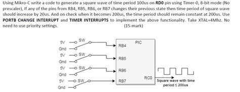Using Mikro C Write A Code To Generate A Square Wave