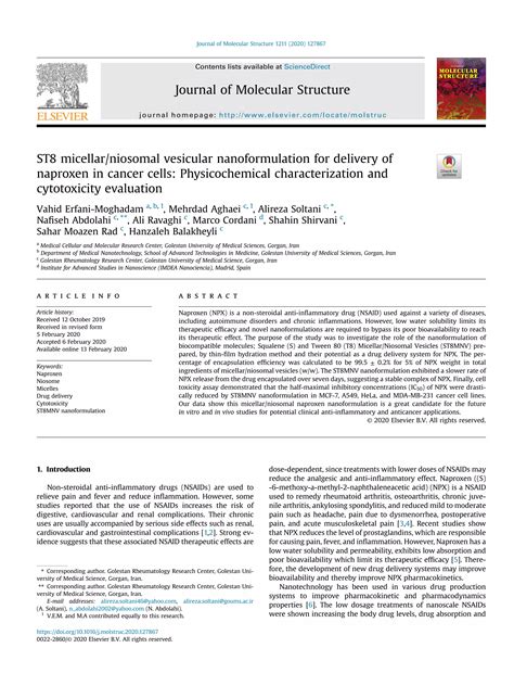 St8 Micellar Niosomal Vesicular Nanoformulation For Delivery Of