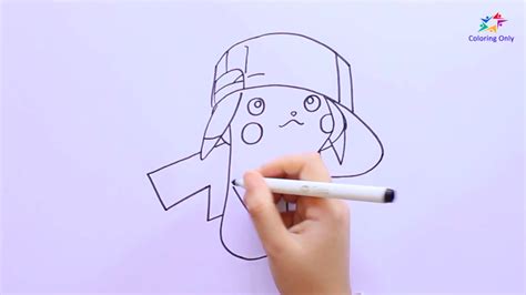 How To Draw Pikachu Wearing Ash S Hat In Easy Steps