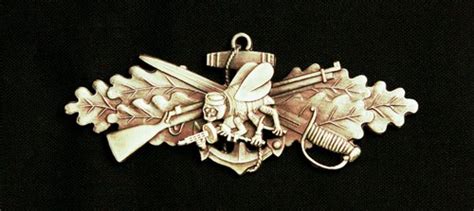Us Navy Usn Seabees Combat Warfare Enlisted Badge Full Size Oxidized