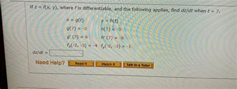 Solved If Z F X Y Where F Is Differentiable And The Following Answer Transtutors
