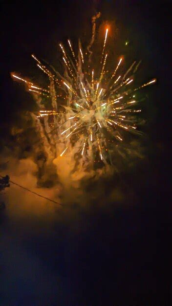 Un Espectáculo De Fuegos Artificiales Se Enciende En El Cielo Nocturno Foto Premium