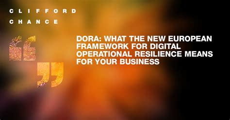 Dora What The New European Framework For Digital Operational