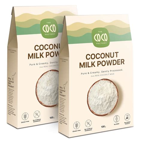 The Coco Factory Coconut Milk Powder Pack Of 2 × 100g Pure And Creamy
