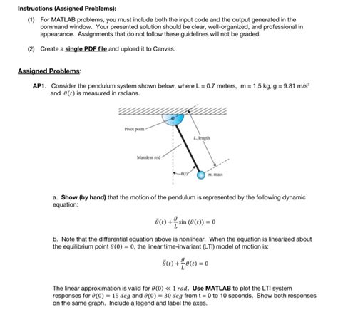 solved instructions assigned problems 1 for matlab